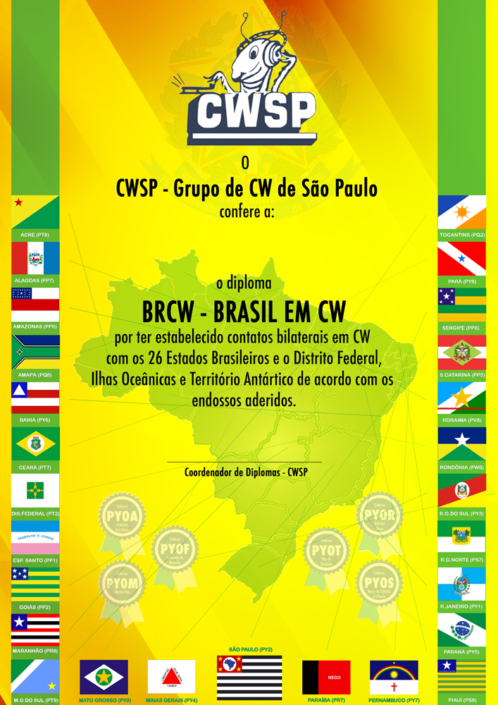 Diplomas CWSP – CWSP – Grupo de CW de São Paulo/São Paulo CW Group